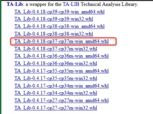 Windows+Anaconda(Python3.7)環境でのTA_lib、omitemptyのインストール | MindTech